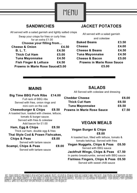 Menus - kingsarmsbse
